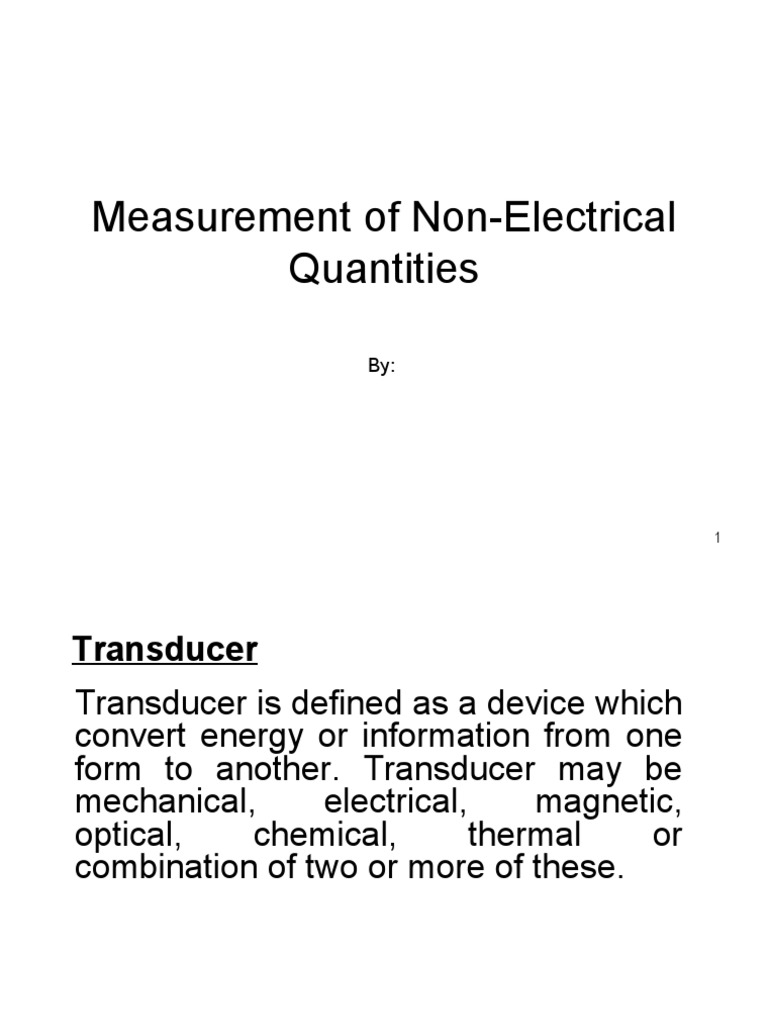 Week 6 P-1 Measurement of Non-Electrical Quantities | PDF | Inductor ...