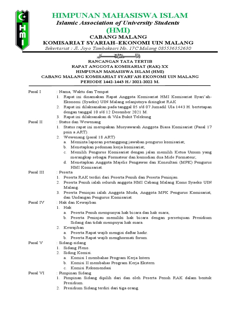 Rancangan Tatib | PDF