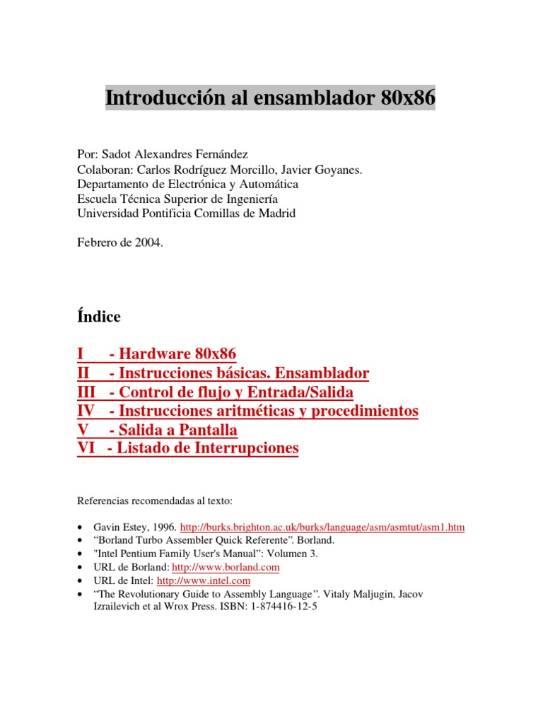 Asm Tutorial | PDF | Poco | Lenguaje ensamblador