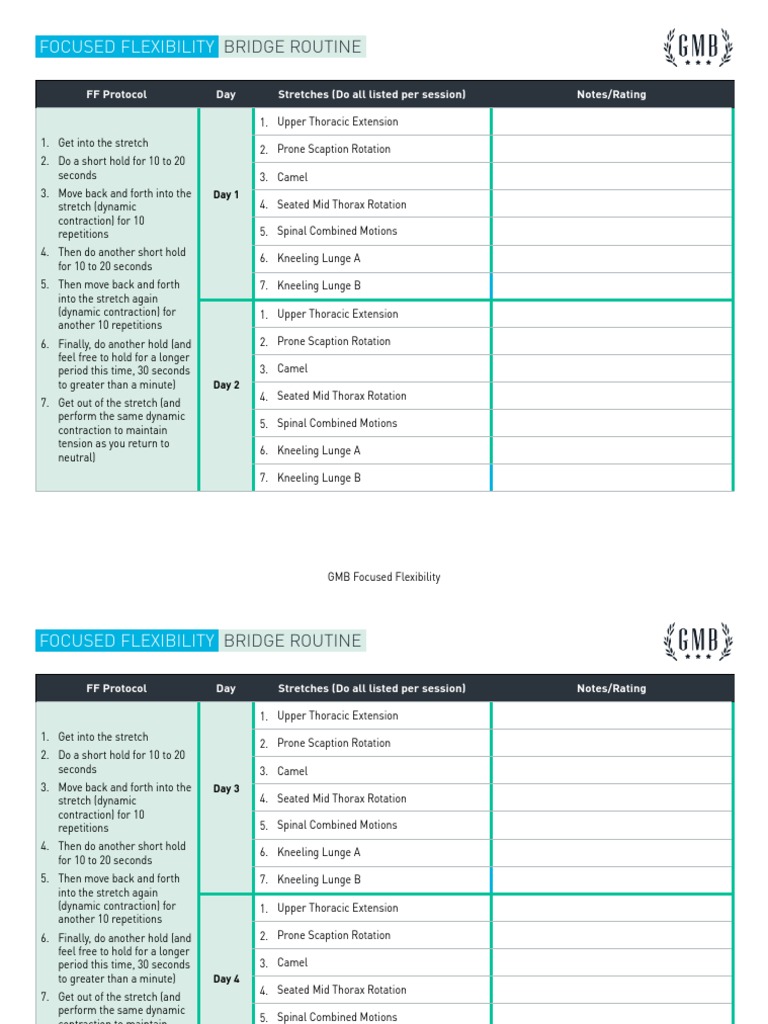 Bridge Routine: Focused Flexibility | PDF | Thorax | Physiology