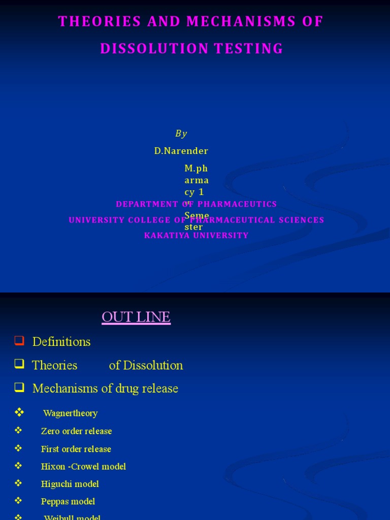 Theories of Drug Dissolution Mechanisms | PDF | Solvation | Solution