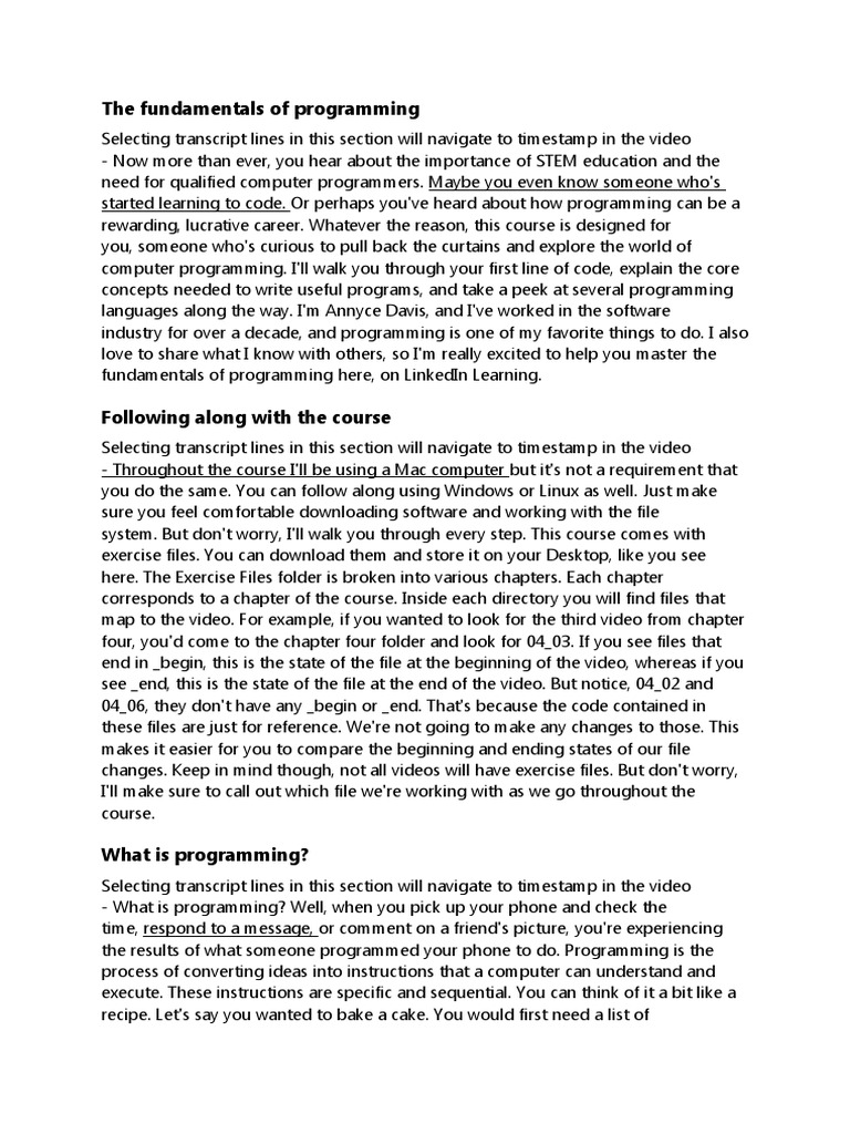 Programming Foundations Fundamentals | PDF | Integrated Development Environment | Programming ...