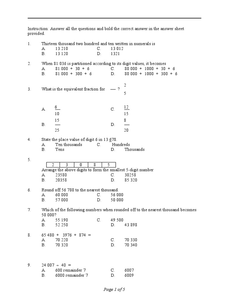 Mathematics Paper 1 Year 4 PKSR 1 2010 | PDF | Mathematics | Teaching ...