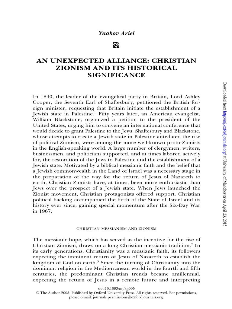 YAAKOV ARIEL An Unexpected Alliance | PDF | Zionism | World Politics