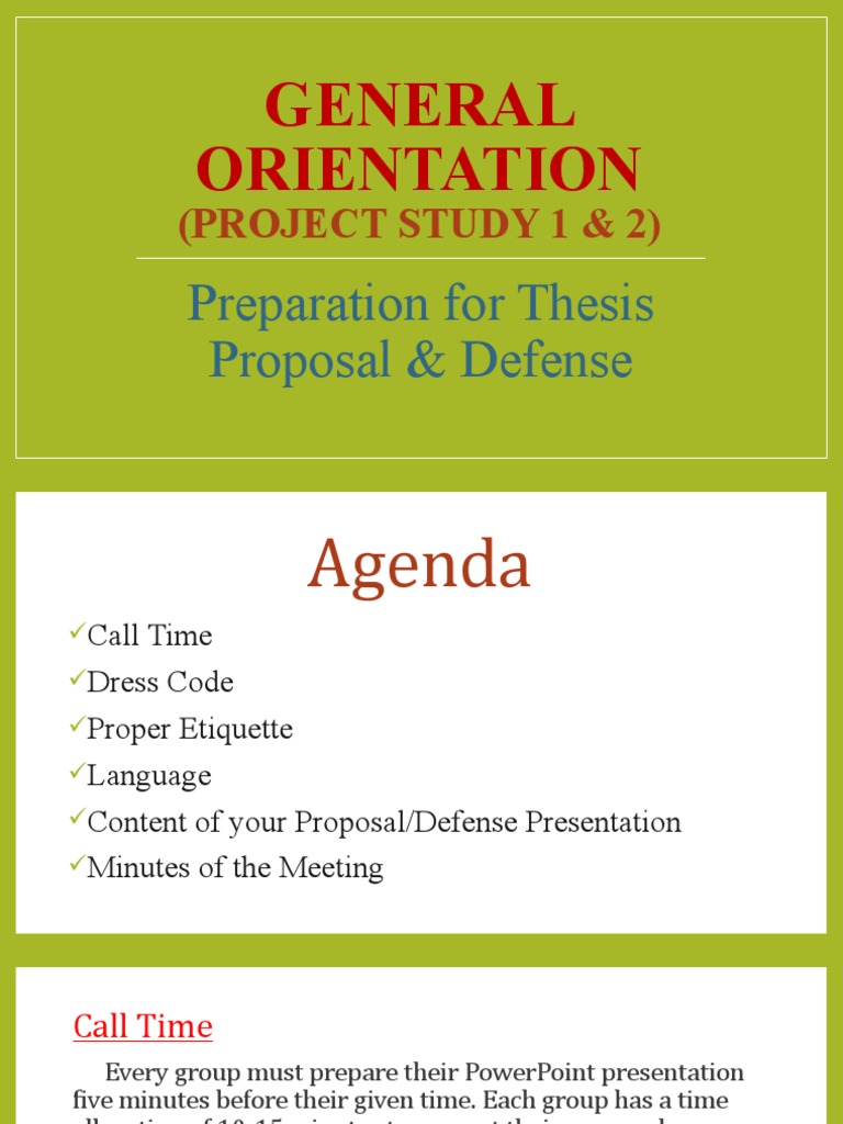General Orientation: (Project Study 1 & 2) | PDF | Hypothesis | Data
