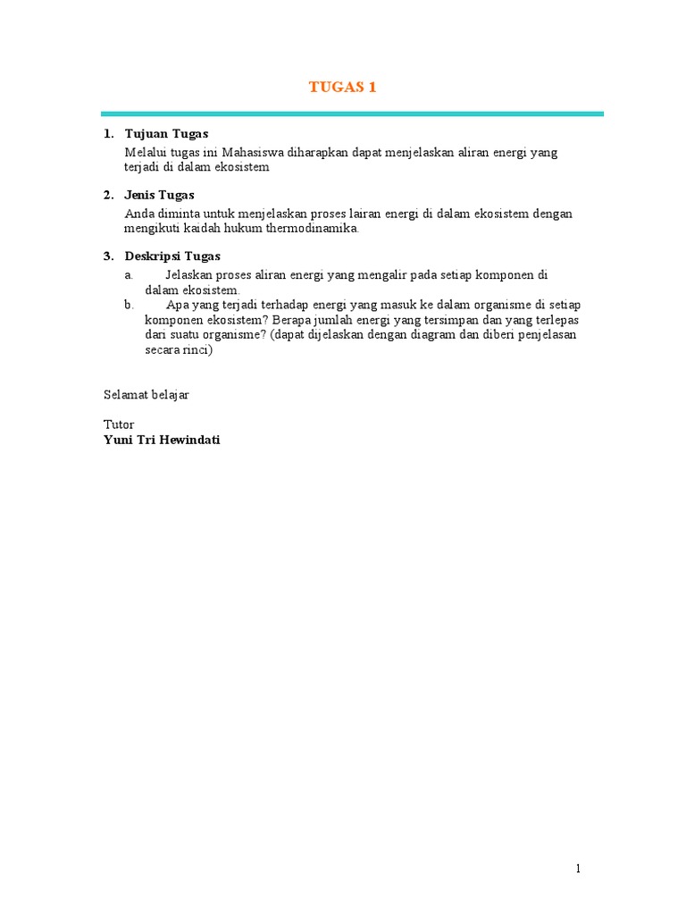 TUGAS 1 Ekologi | PDF