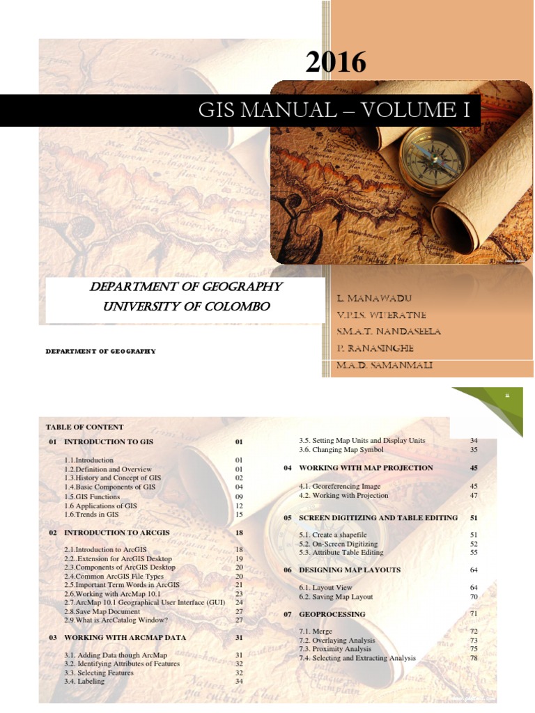 Gis Manual - Volume I: Department of Geography University of Colombo ...
