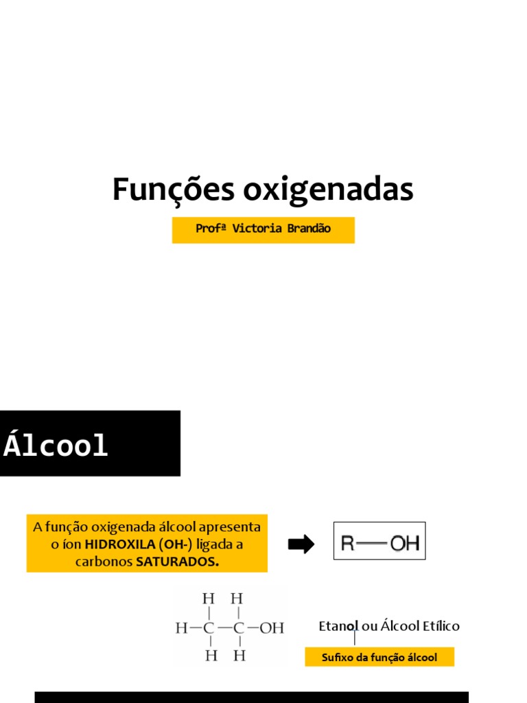 Funções Orgânicas I | PDF | Álcool | Aldeído