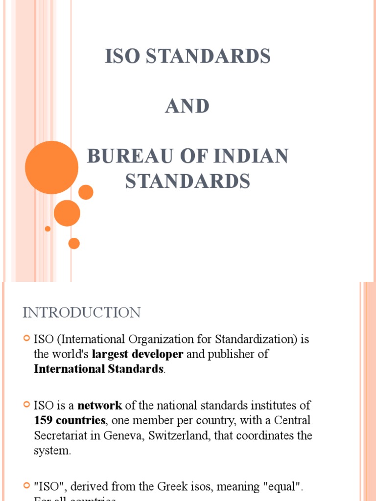 ISO Standards and Bureau of Indian Standards | PDF
