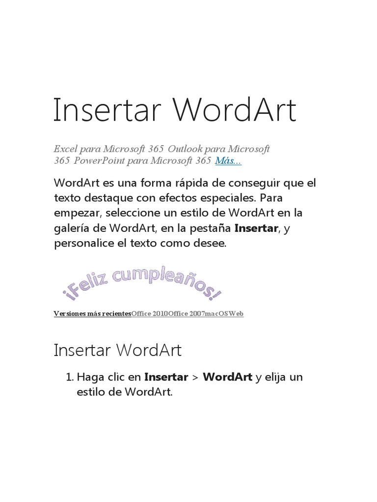 Insertar WordArt | PDF | Dibujo | Desarrollo de software