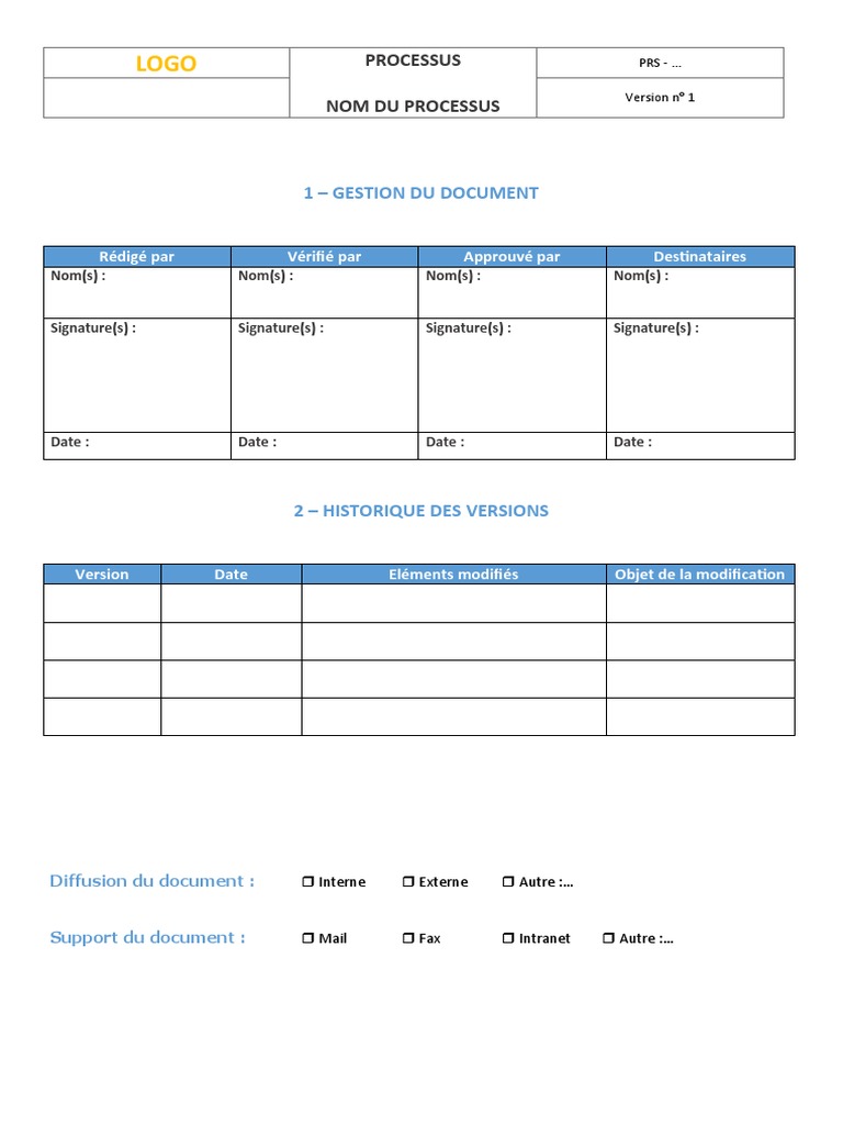 Modèle de trame de procédure processus | PDF | Informatique | Génie ...