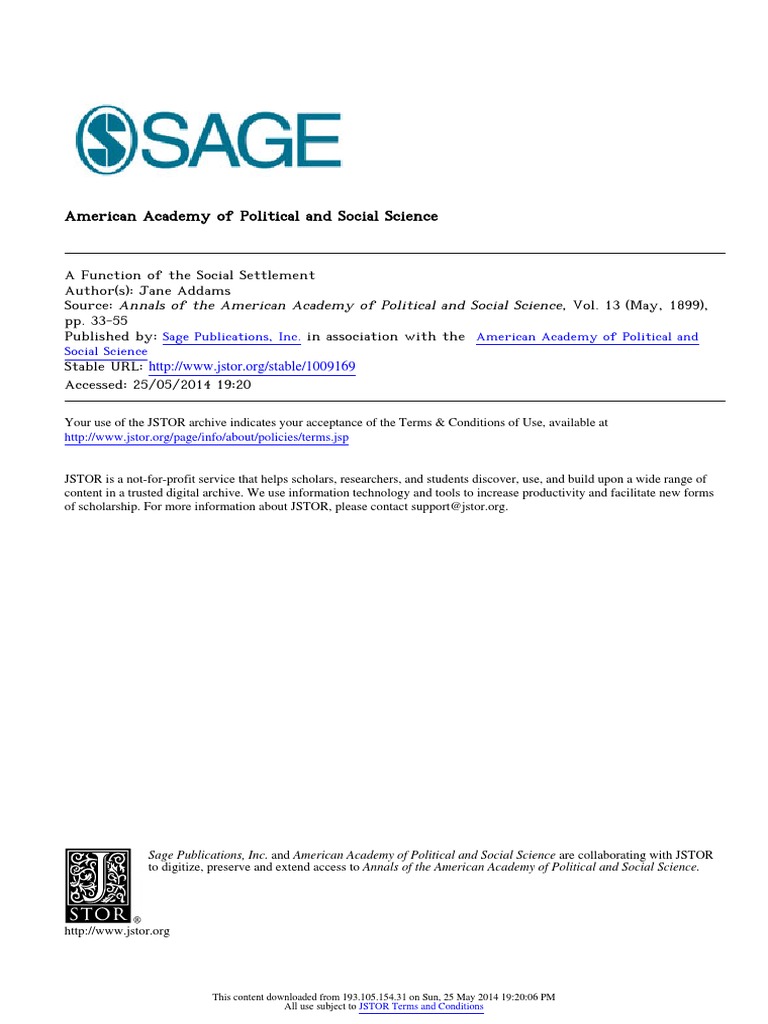 Function of Social Settlements Explained | PDF | Knowledge | Science
