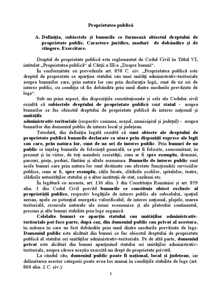 Proiect Proprietate Publica | PDF
