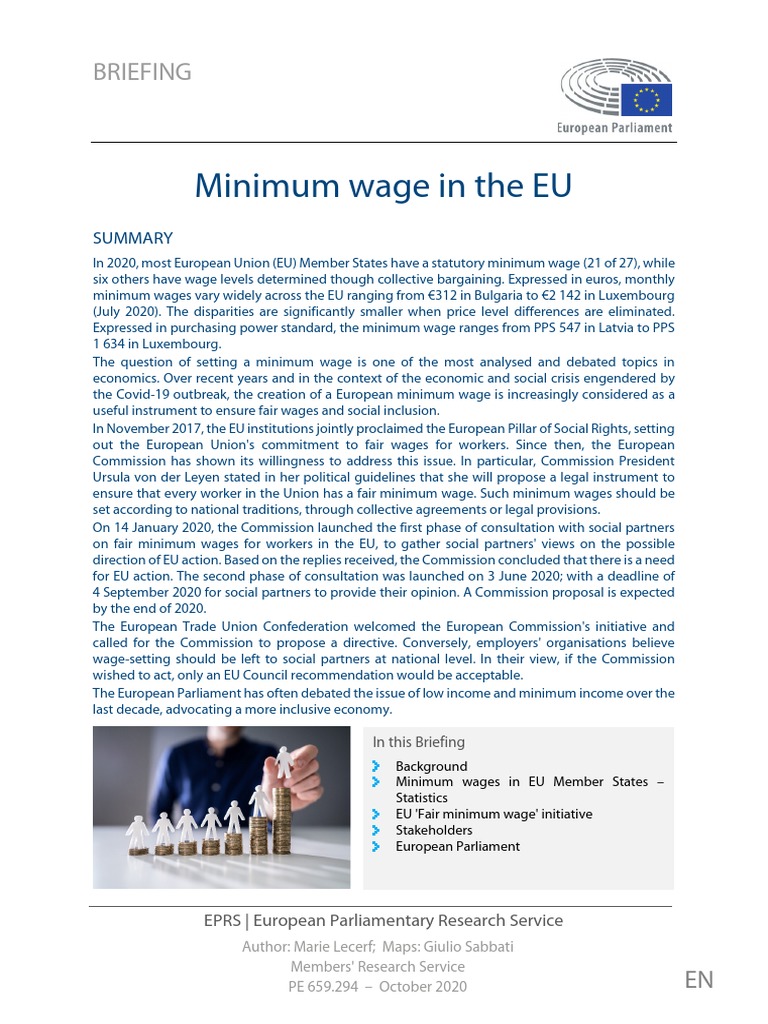 Minimum Wage in The EU | PDF | European Union | Minimum Wage