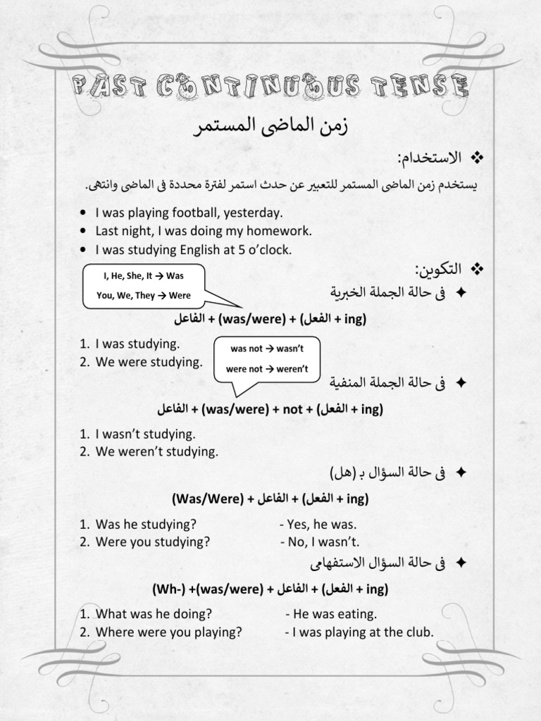 Microsoft Word - Past Continuous Tense | PDF