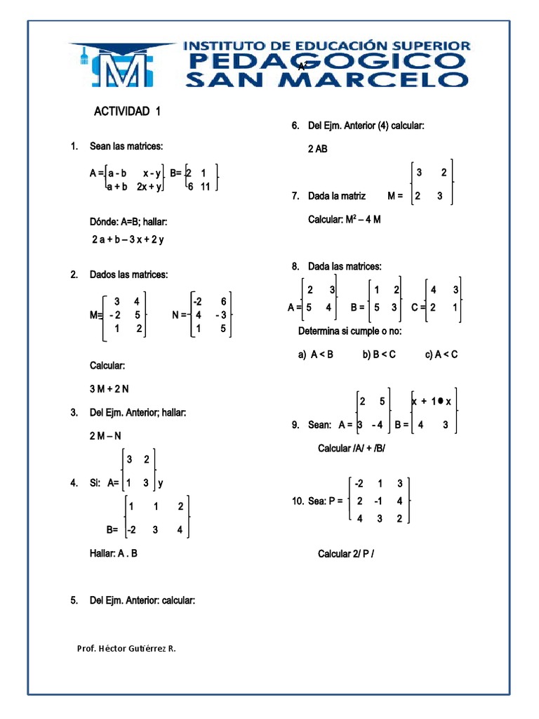 Practica Matrices | PDF