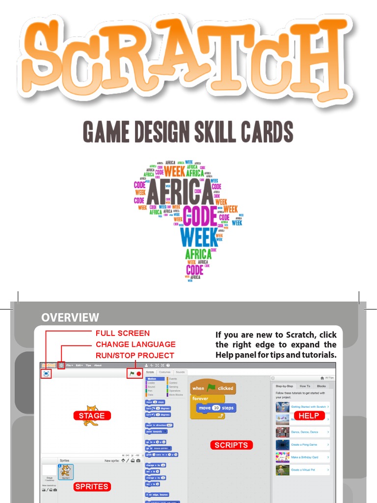Acw Scratch Game Design Skill Cards Pdf Scratch Programming Language Software Development