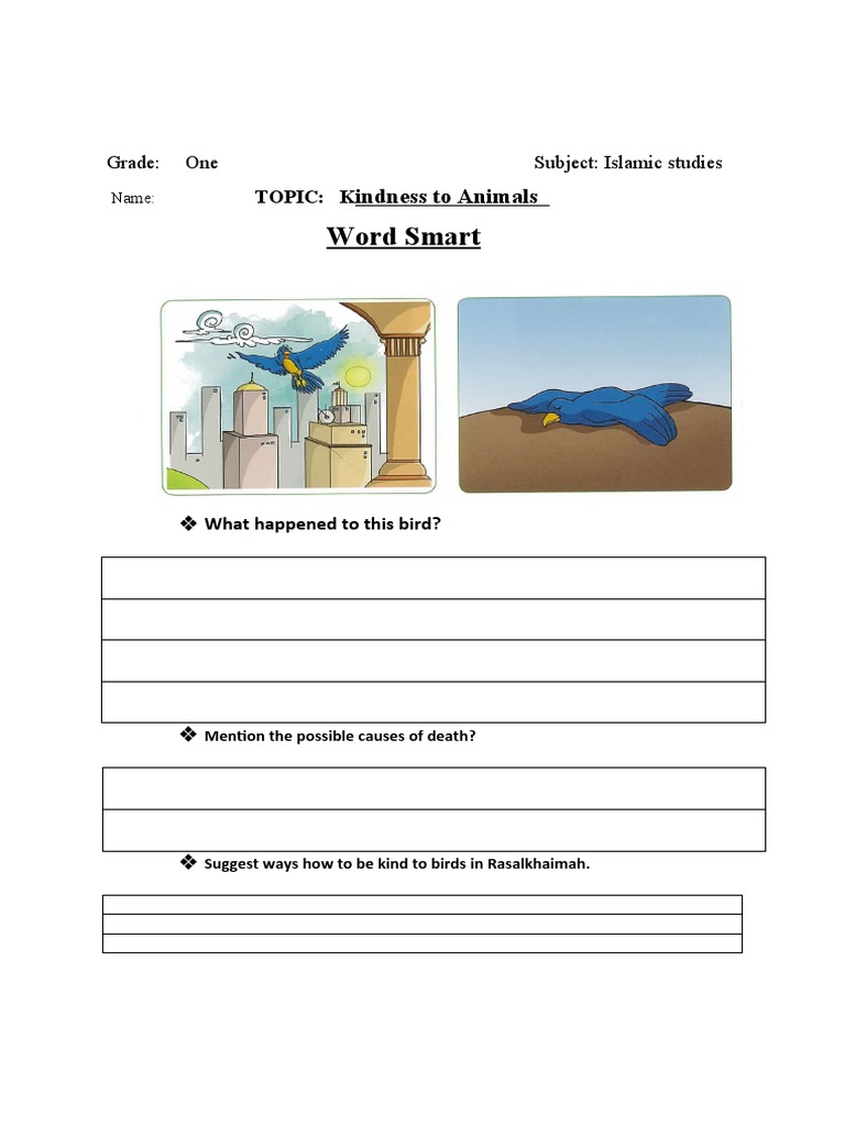Kindness To Animals For Grade 1 2 | PDF