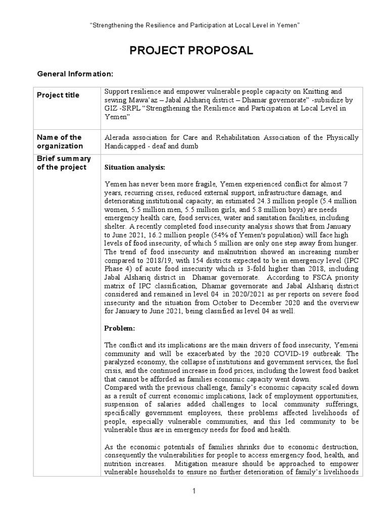 Knitting and Sewing Mawa'Az Proposal - Project v0.2 | PDF | Food ...