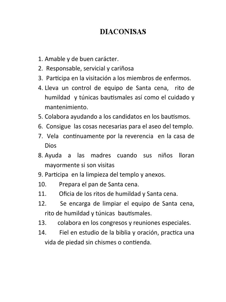 DIACONISAS | PDF