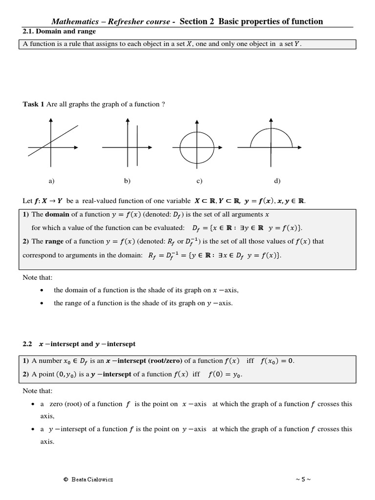Section 2 Basic Properties Of Function Pdf Function Mathematics Monotonic Function