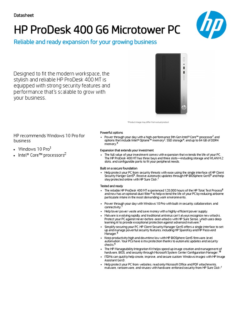 HP Prodesk 400 G6 Microtower PC: Reliable and Ready Expansion For Your ...
