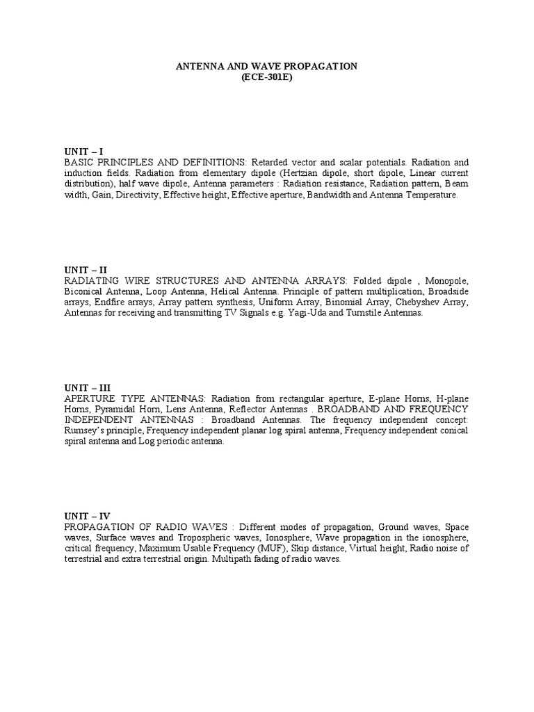 Ece 5th Semister Syllabus | PDF | Antenna (Radio) | Amplifier