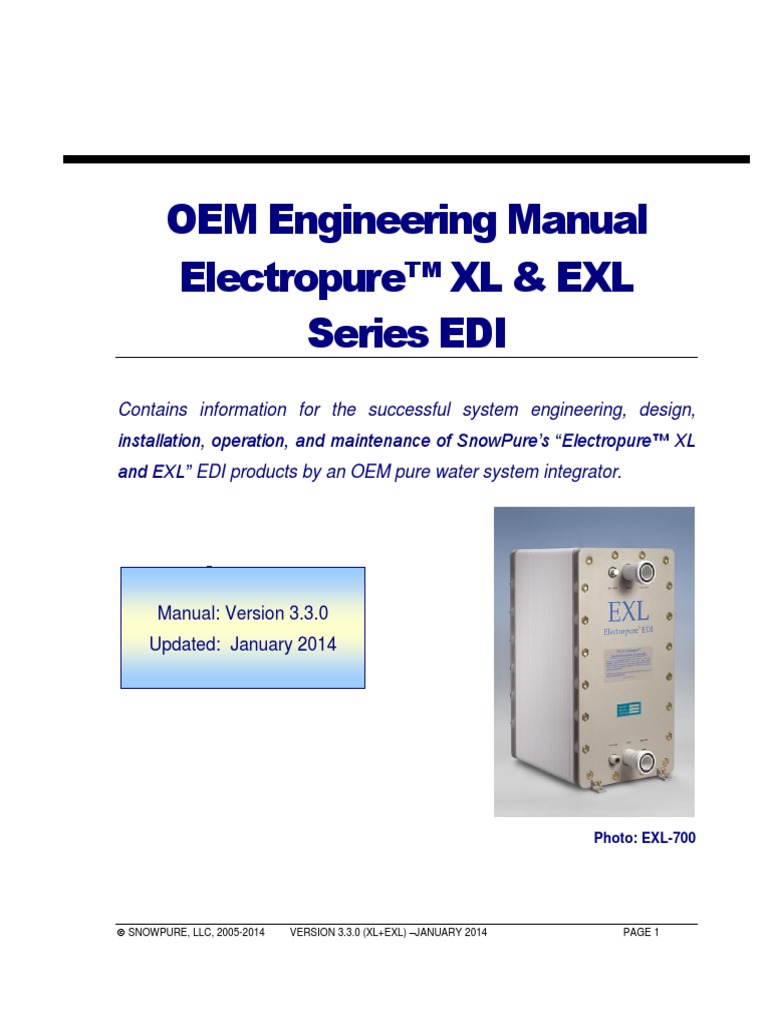 Electropure EDI Engr OEM Manual REV v3 3 | PDF | Purified Water | Ion