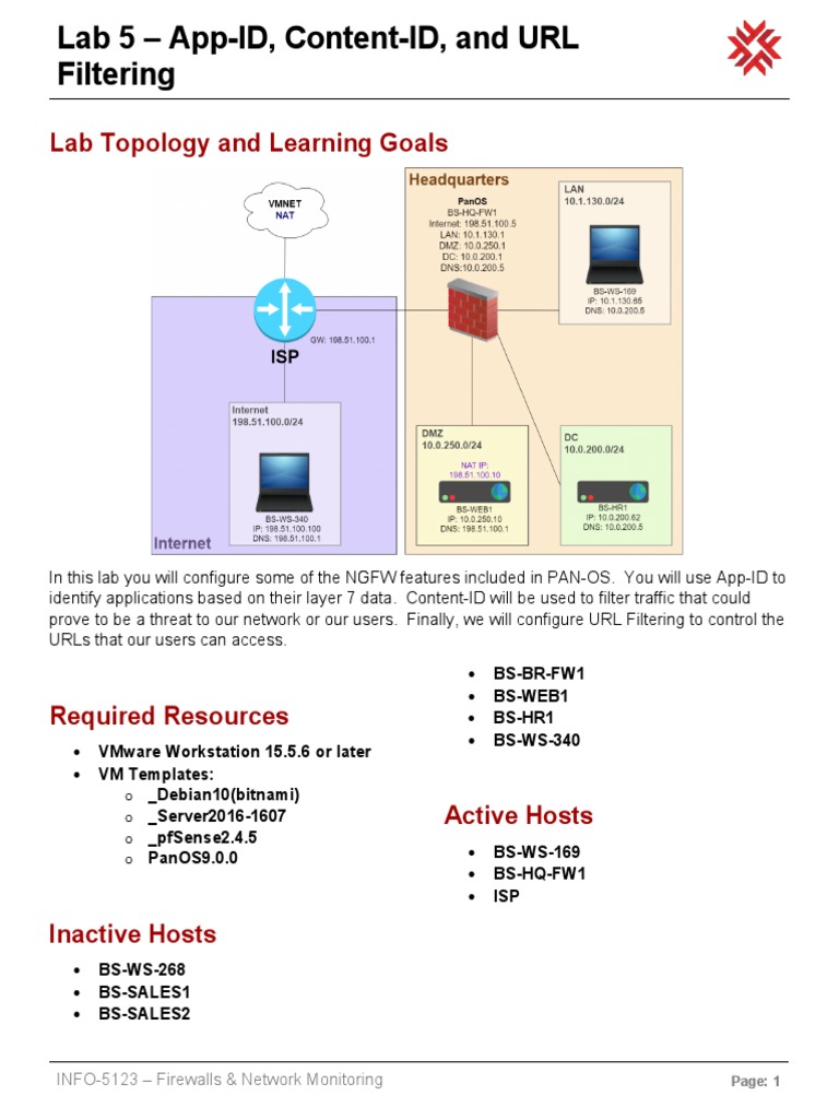 Lab 5 - App-ID, Content-ID and URL Filtering | PDF | Antivirus Software ...