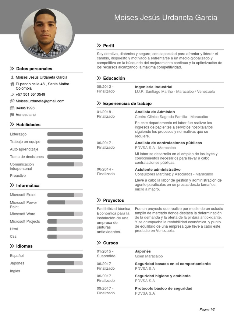 Curriculum-Vitae Moises Urdaneta | PDF | Microsoft | Economias