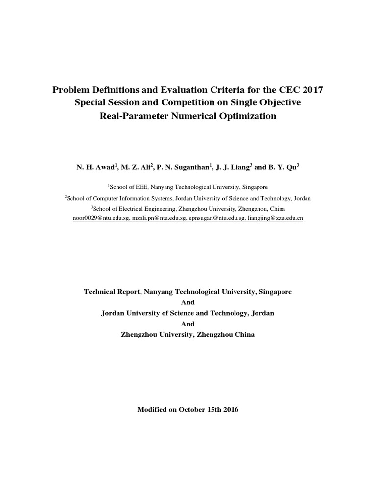 CEC 2017 Optimization Challenge | PDF | Mathematical Optimization ...