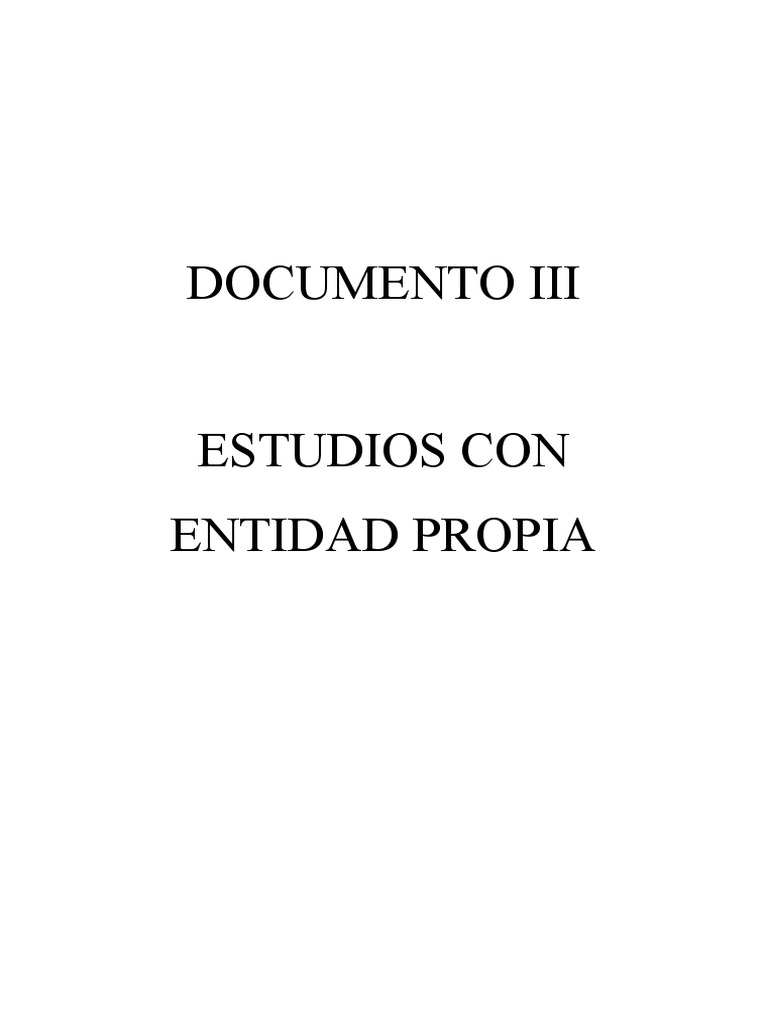 Documento Iii. Estudios Con Entidad Propia | PDF | Residuos | Contaminación
