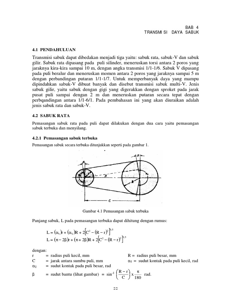 4 - Bab 4 Transmisi Sabuk-Ok | PDF