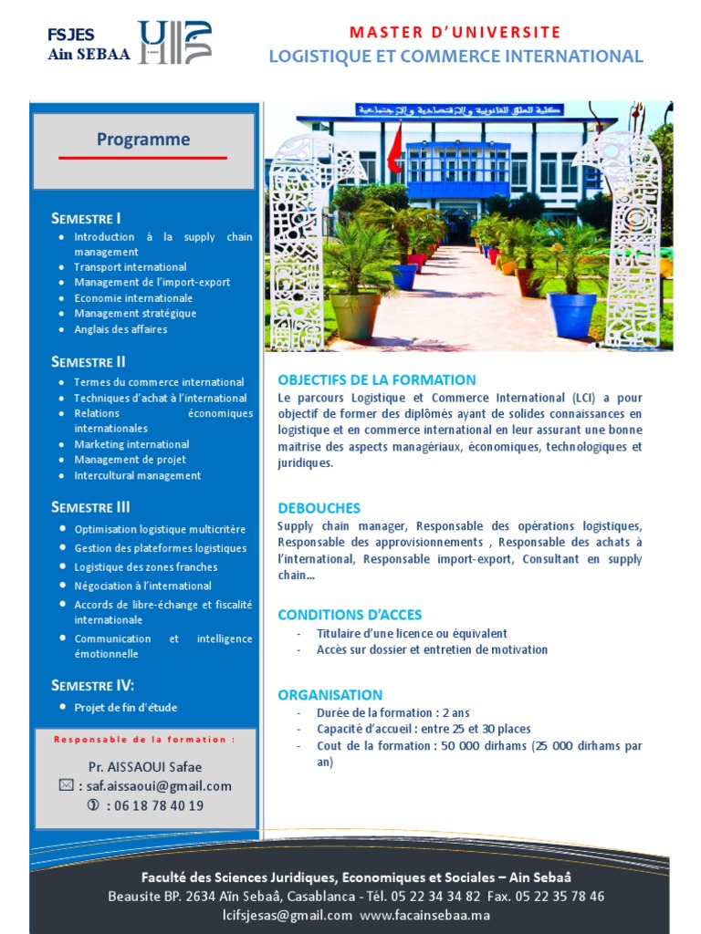 Master - Universite - Logistique - Commerce - International | PDF ...