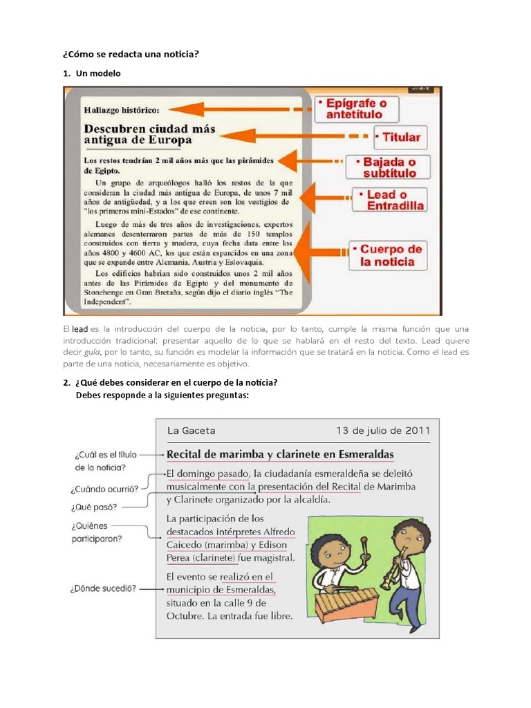 Como Se Redacta Una Noticia | PDF