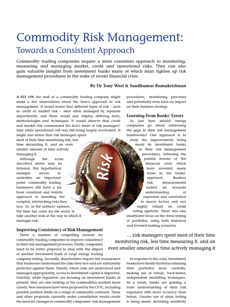Commodity Risk Management | PDF | Value At Risk | Risk Management