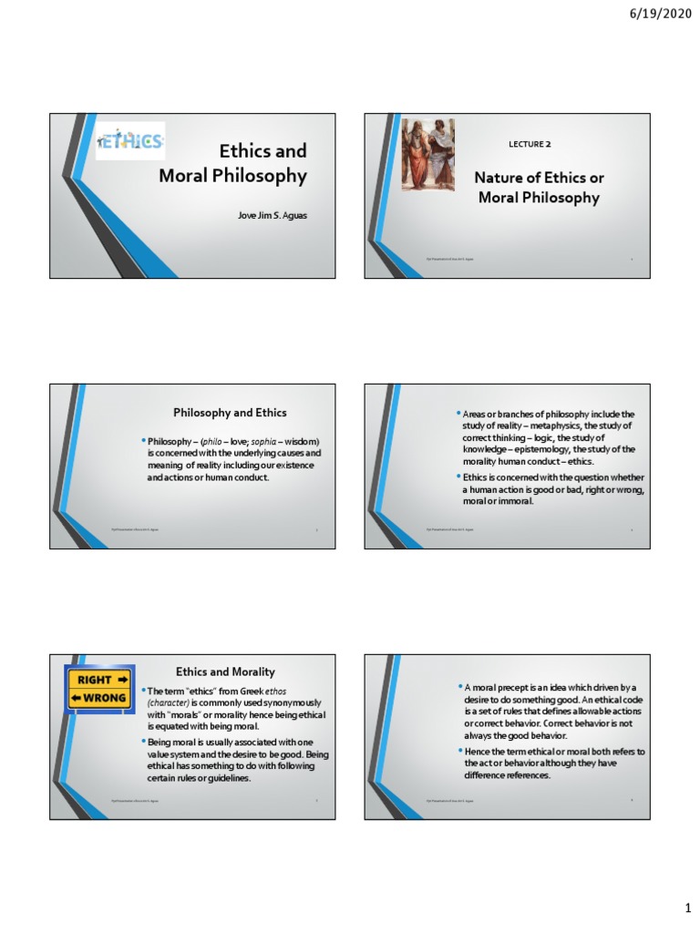 Ethics and Moral Philosophy - General Introduction - 2020 - Lecture 2 ...