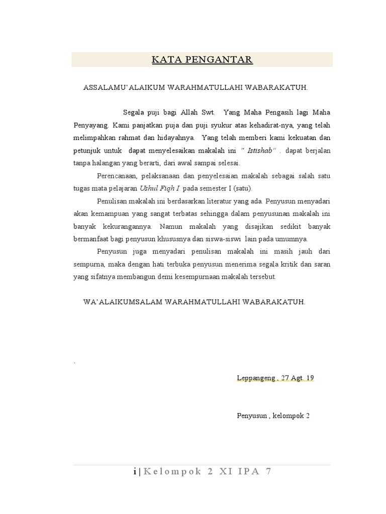 Makalah Istishab | PDF | Filsafat | Hukum