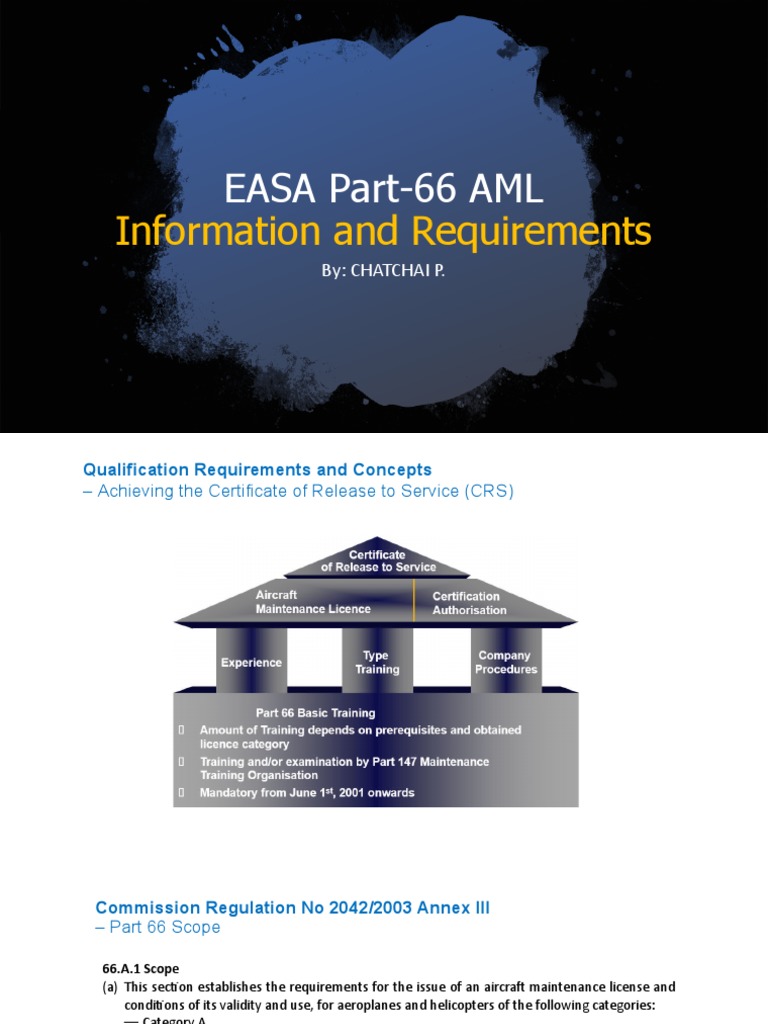 EASA Part-66 AML: Information and Requirements | PDF