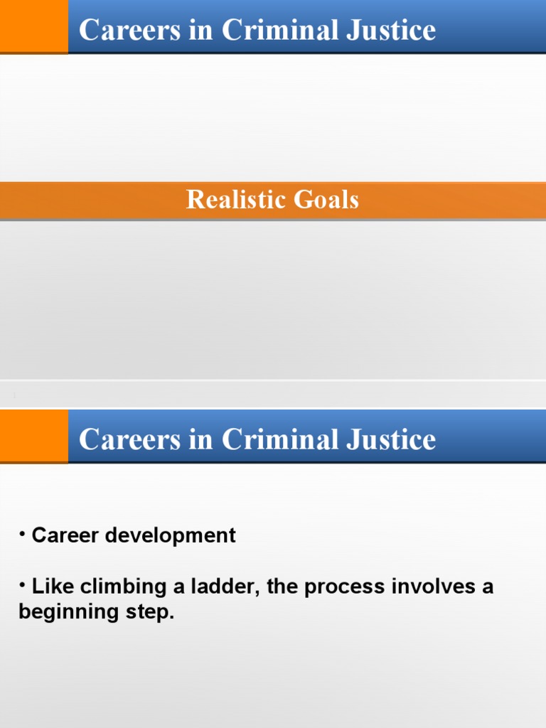 Setting Realistic Goals and Finding Fulfillment in Criminal Justice ...