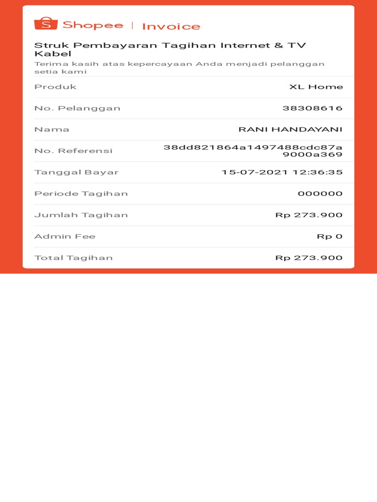 Invoice: Struk Pembayaran Tagihan Internet & TV Kabel | PDF | Hukum