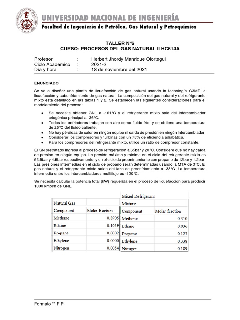 Taller N°6 - Proceso C3MR | PDF