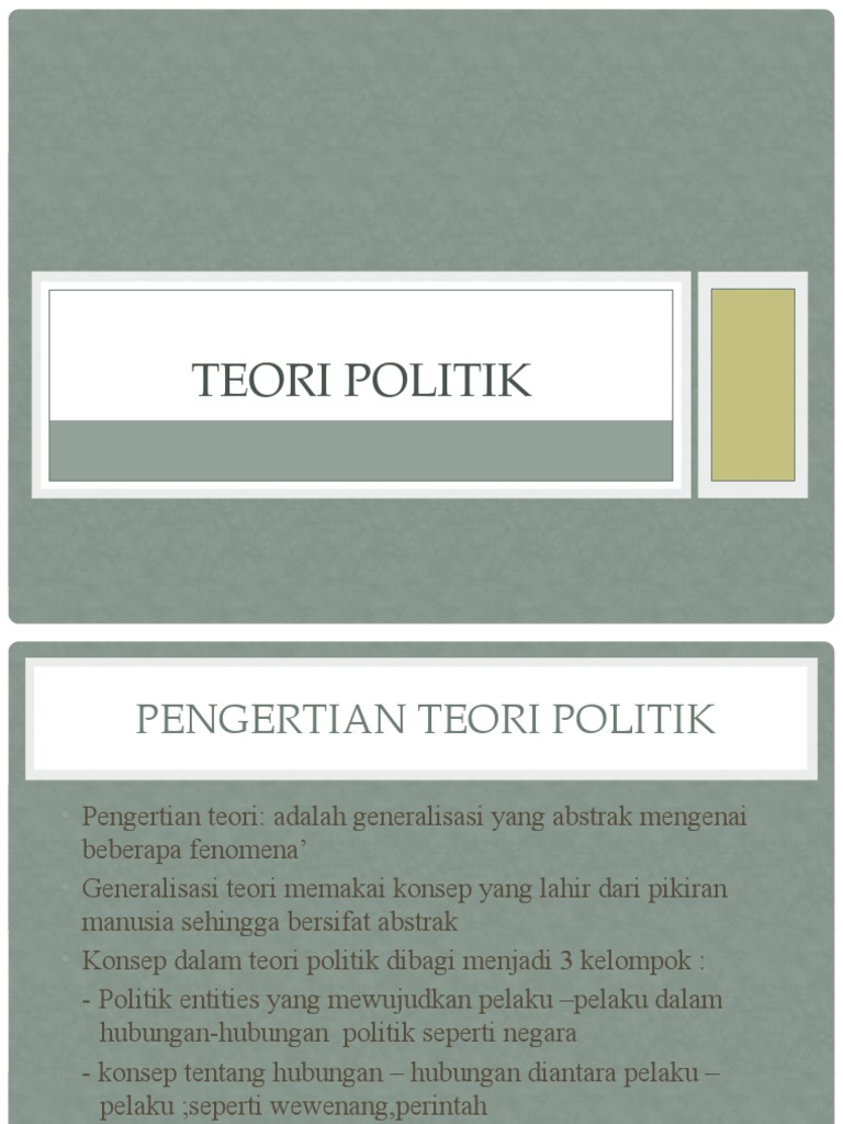 Teori Politik | PDF | Karier & Perkembangan | Sains & Matematika Teori Politik | PDF | Karier & Perkembangan | Sains & Matematika