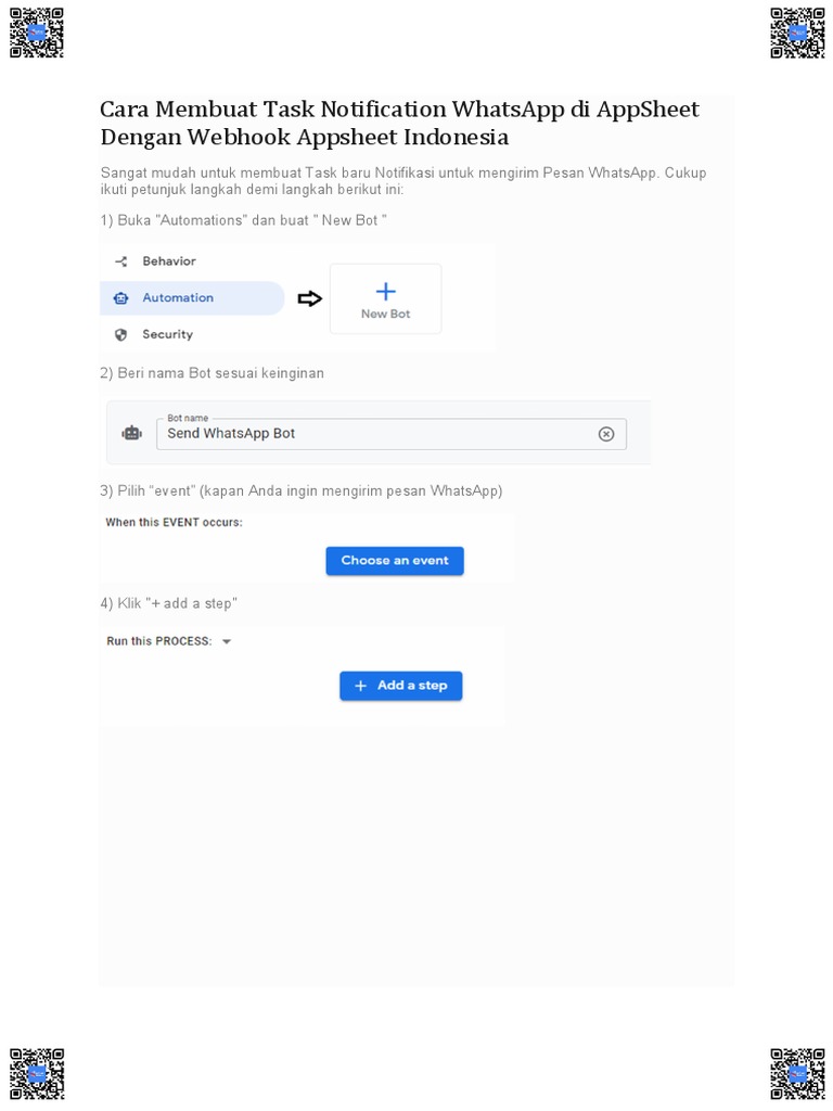 Cara Membuat Task Notification Whatsapp Di Appsheet Dengan Webhook Appsheet Indonesia | PDF