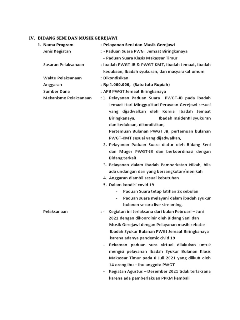 Program Kerja & Apbd Bid. Muger | PDF