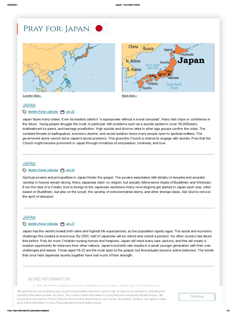 Japan - Operation World | PDF | Prayer | Http Cookie