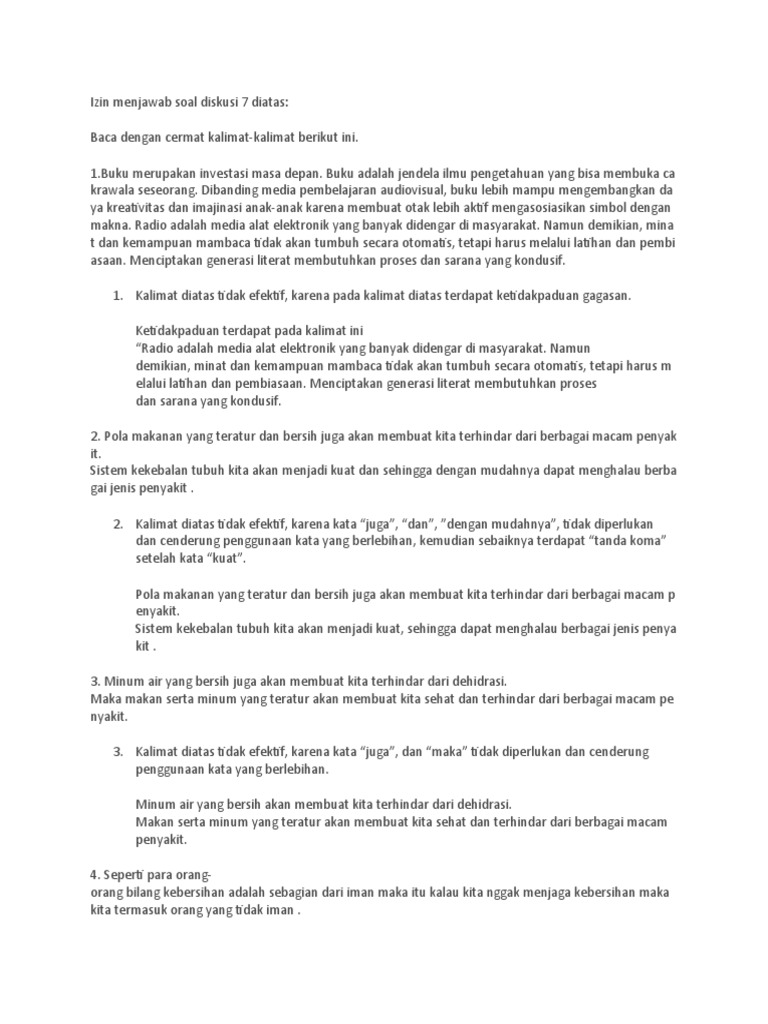 Diskusi 7 Bahasa Indonesia | PDF