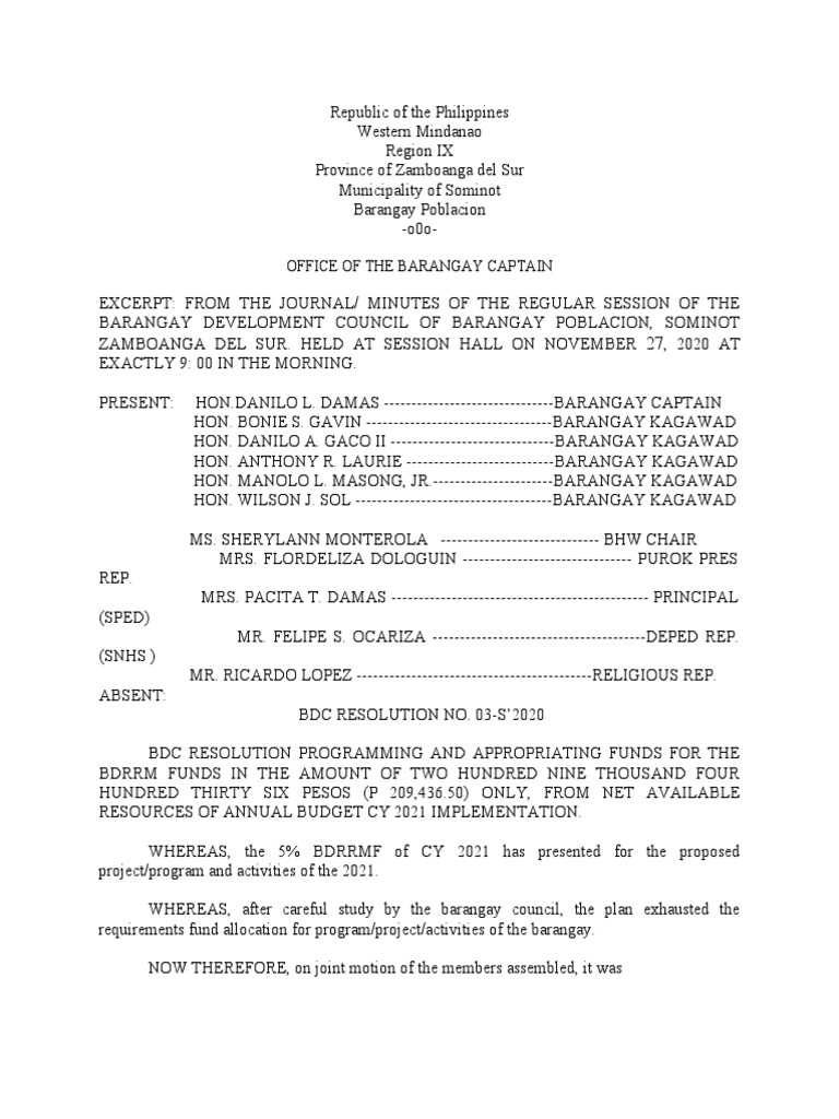 Resolution No. 2 BDC 5% GAD | PDF | Government