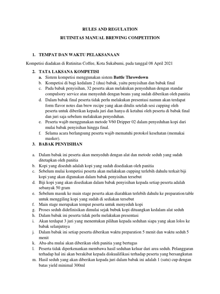 Rules and Regulation Fix Fix | PDF | Memasak, Makanan, & Anggur | Sains ...
