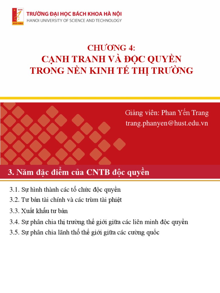 Chương 4 - 4.3. Năm đặc điểm của CNTB độc quyền và CNTB độc quyền nhà ...